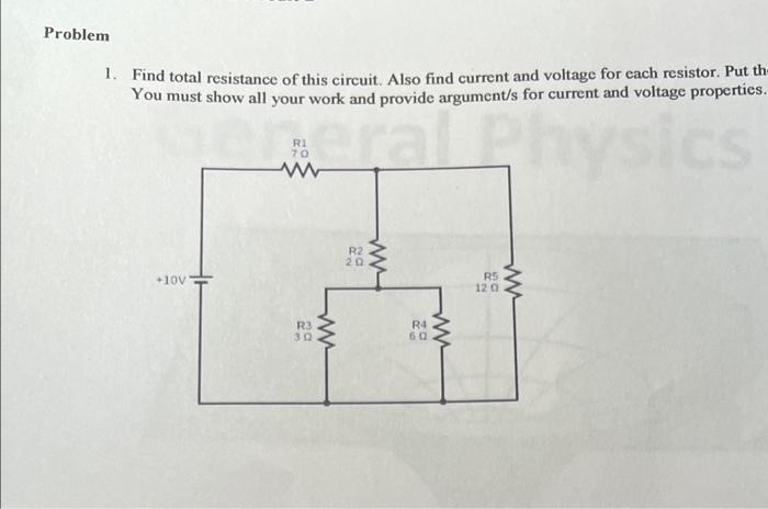 Solved 1. Find total resistance of this circuit. Also find | Chegg.com