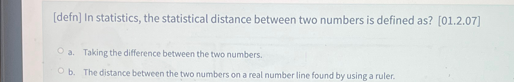 Solved [defn] ﻿In statistics, the statistical distance | Chegg.com
