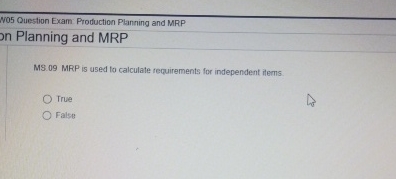Solved N05 ﻿Question Exam Production Planning and MRPon | Chegg.com