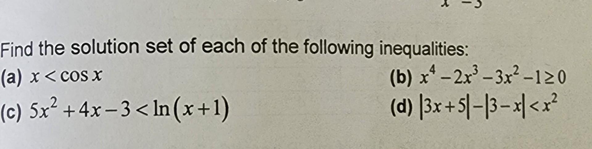 Solved Find the solution set of each of the following | Chegg.com