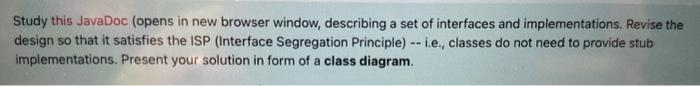 Solved Study this JavaDoc (opens in new browser window, | Chegg.com