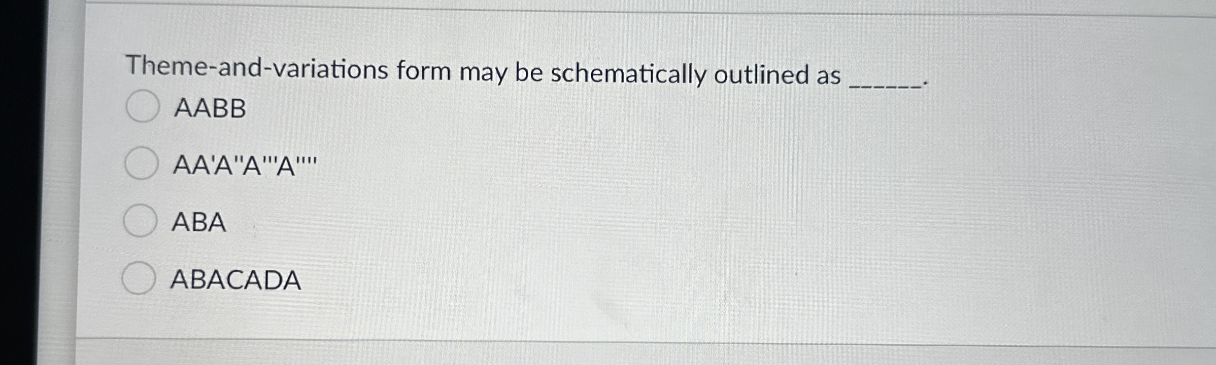 Solved Theme-and-variations form may be schematically | Chegg.com