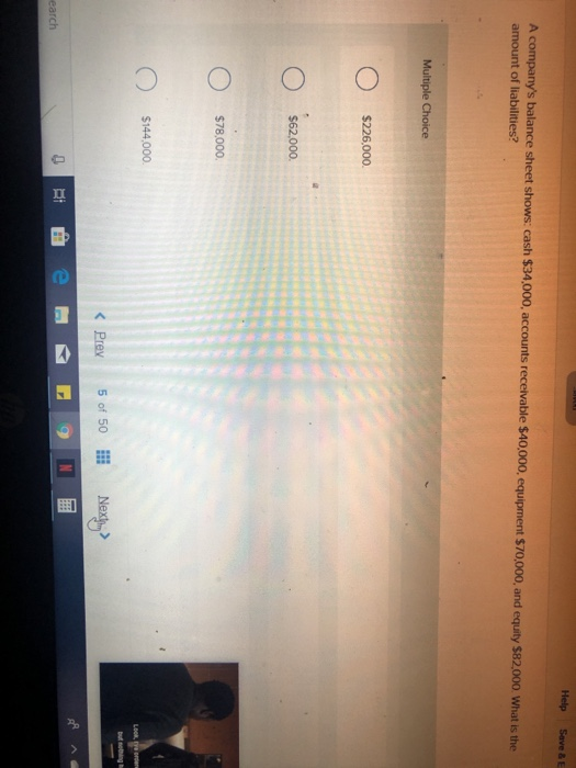 Solved Help Save E A Company s Balance Sheet Shows Cash Chegg