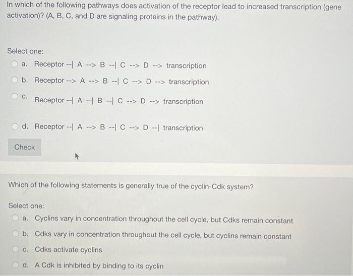 Solved In which of the following pathways does activation of | Chegg.com