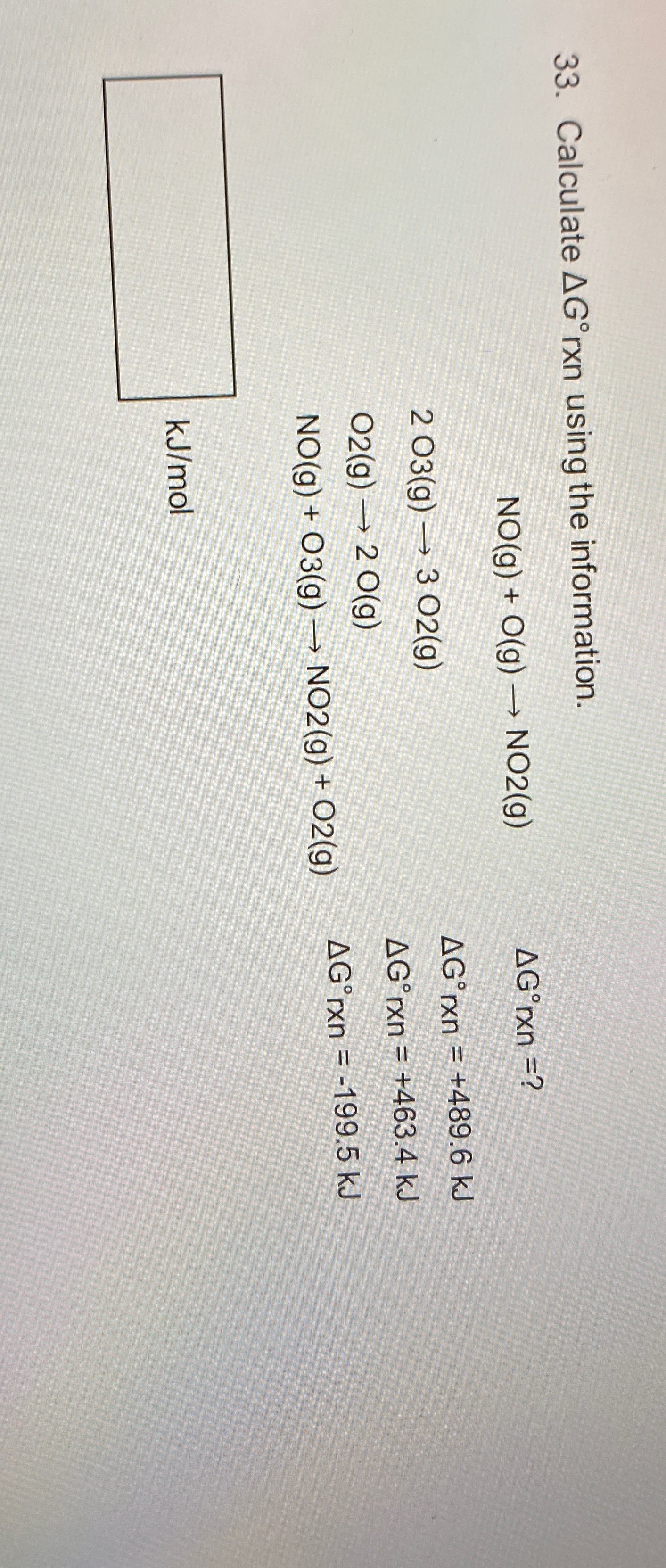 Solved Calculate ΔG°rxn ﻿using the | Chegg.com