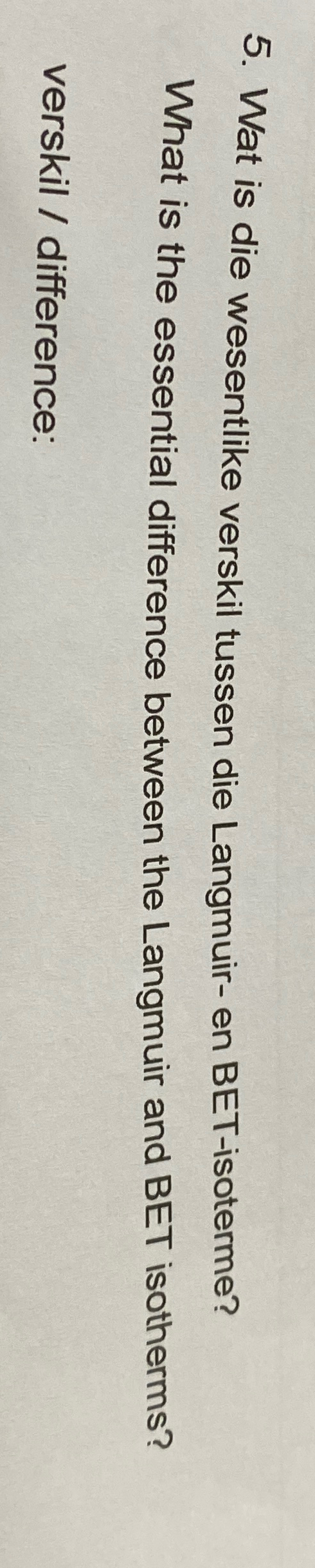 Solved Wat is die wesentlike verskil tussen die Langmuir- | Chegg.com