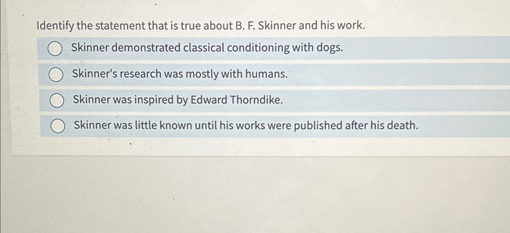 Solved Identify the statement that is true about B. ﻿F. | Chegg.com