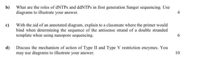 Solved b) What are the roles of dNTPs and ddNTPs in first | Chegg.com