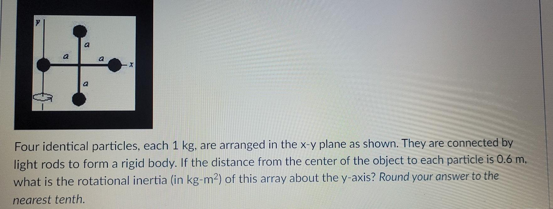 Solved A & u X a Four identical particles, each 1 kg, are | Chegg.com