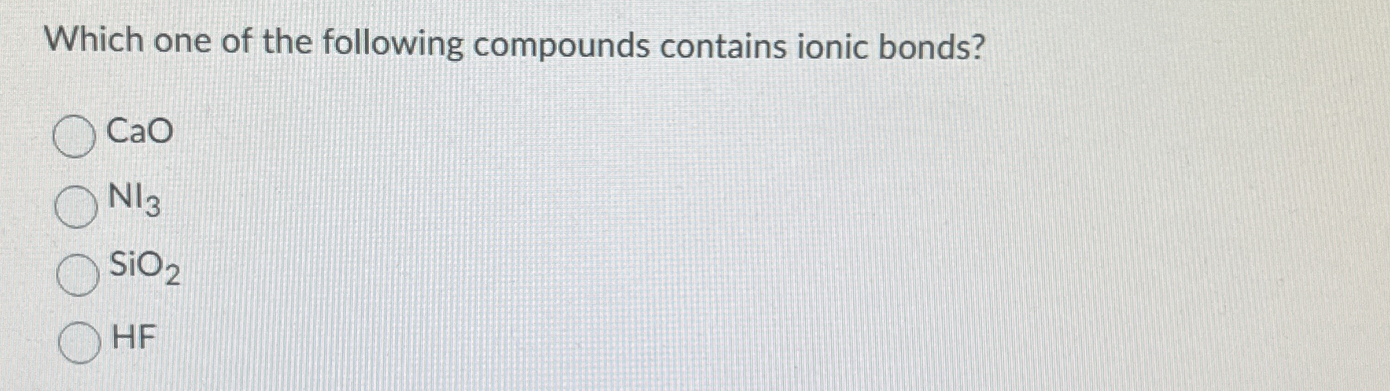 Solved Which one of the following compounds contains ionic | Chegg.com