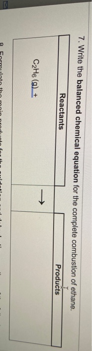Solved 7. Write the balanced chemical equation for the | Chegg.com