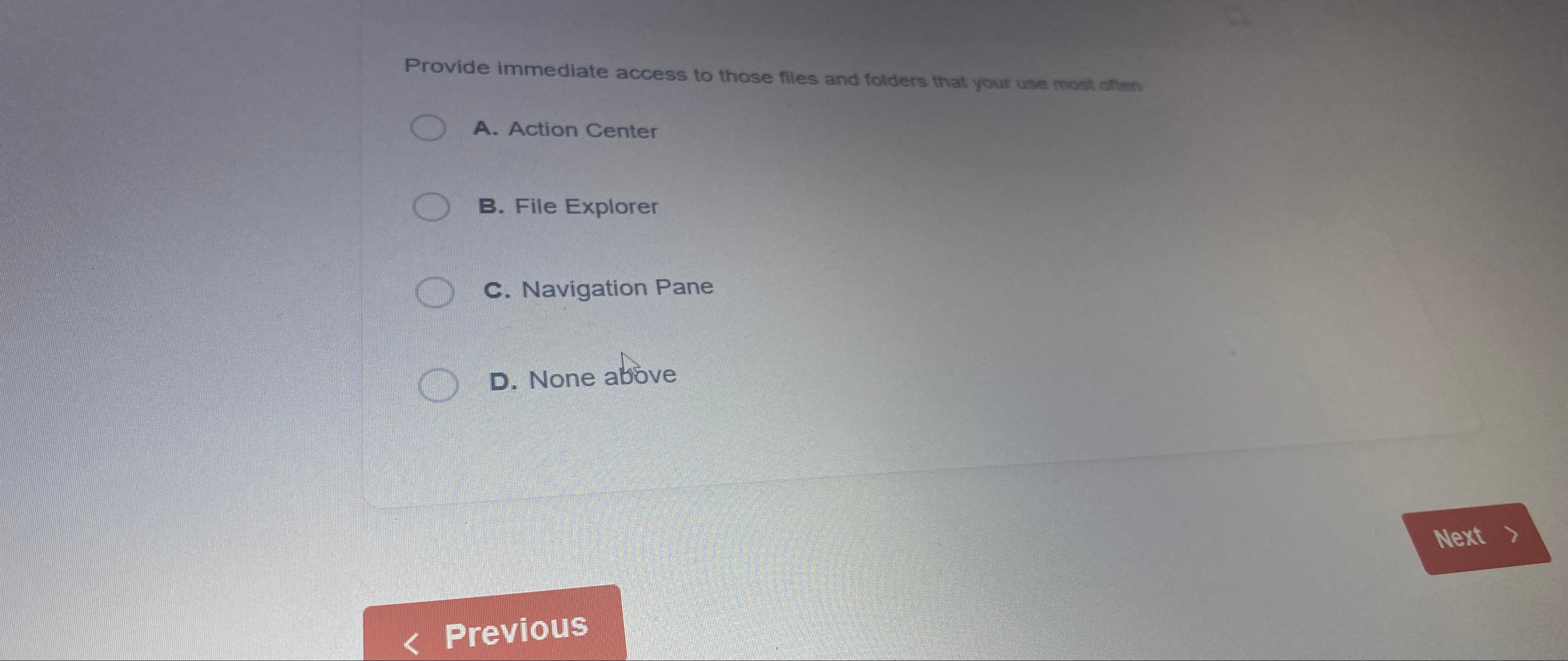 Solved Provide immediate access to those files and folders | Chegg.com