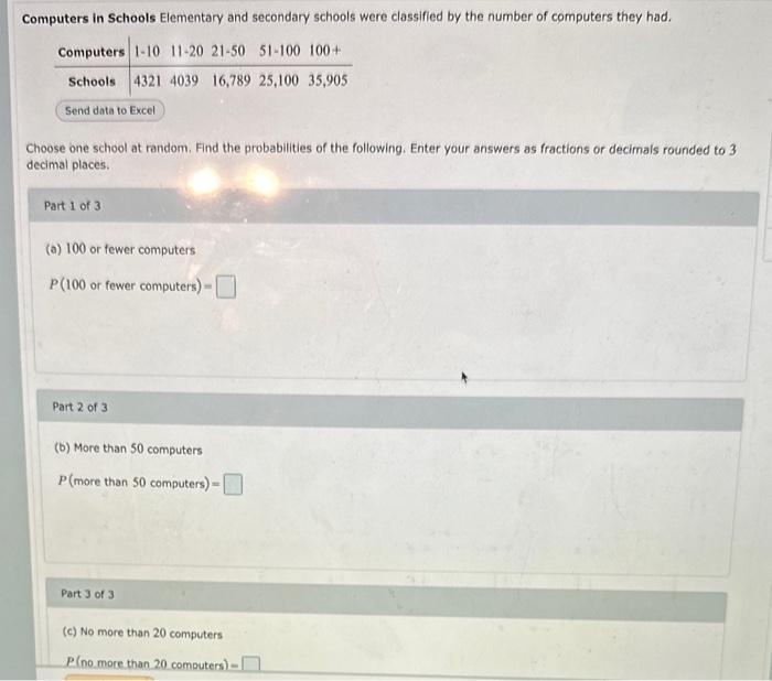 Solved Choose one school at random. Find the probabilities | Chegg.com