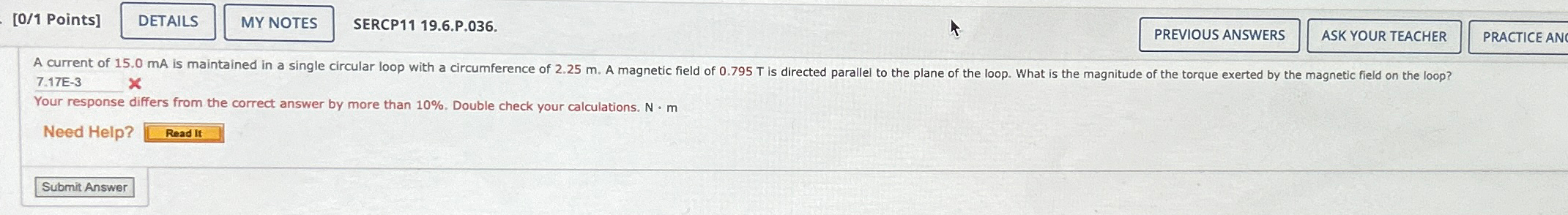 Solved Your response differs from the correct answer by more | Chegg.com