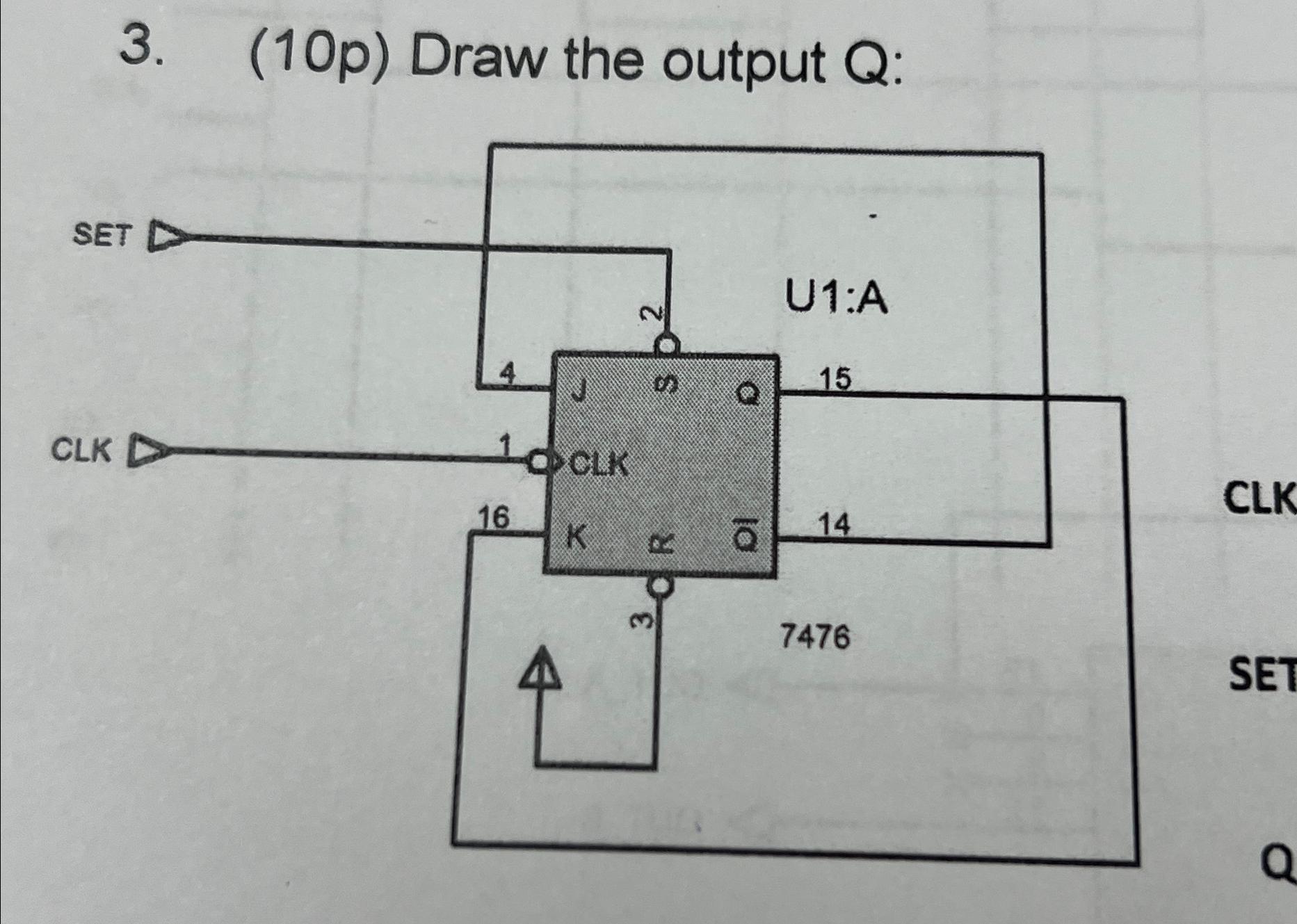 Solved (10p) ﻿Draw the output Q ﻿: | Chegg.com