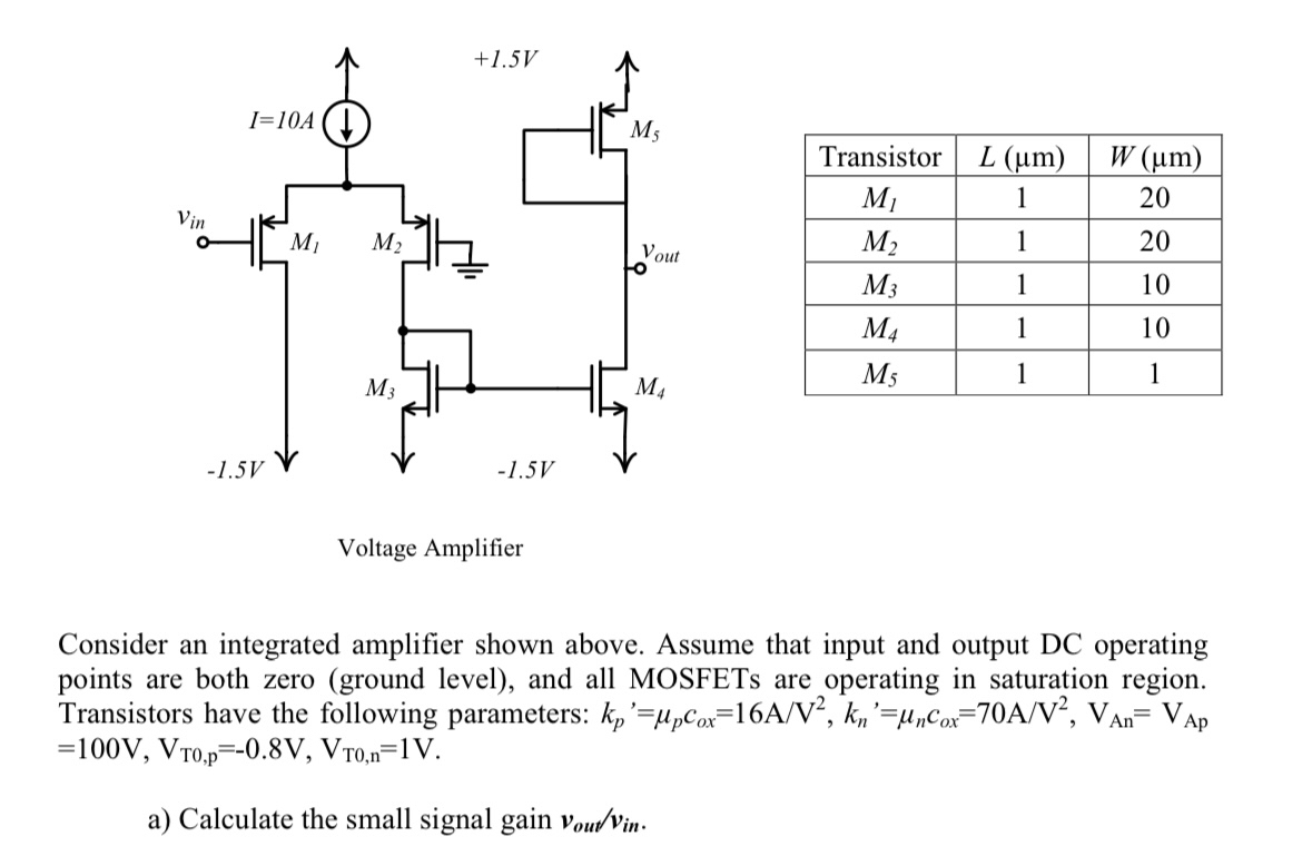 Solved \table[[Transistor,L(μm),W(μm)Consider an integrated | Chegg.com