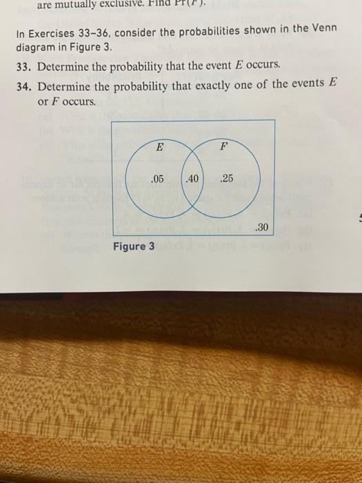 Solved In Exercises 33-36, consider the probabilities shown | Chegg.com