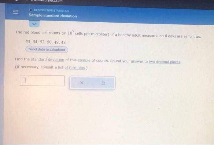 Solved Find the standard deviation of this sample of counts. | Chegg.com
