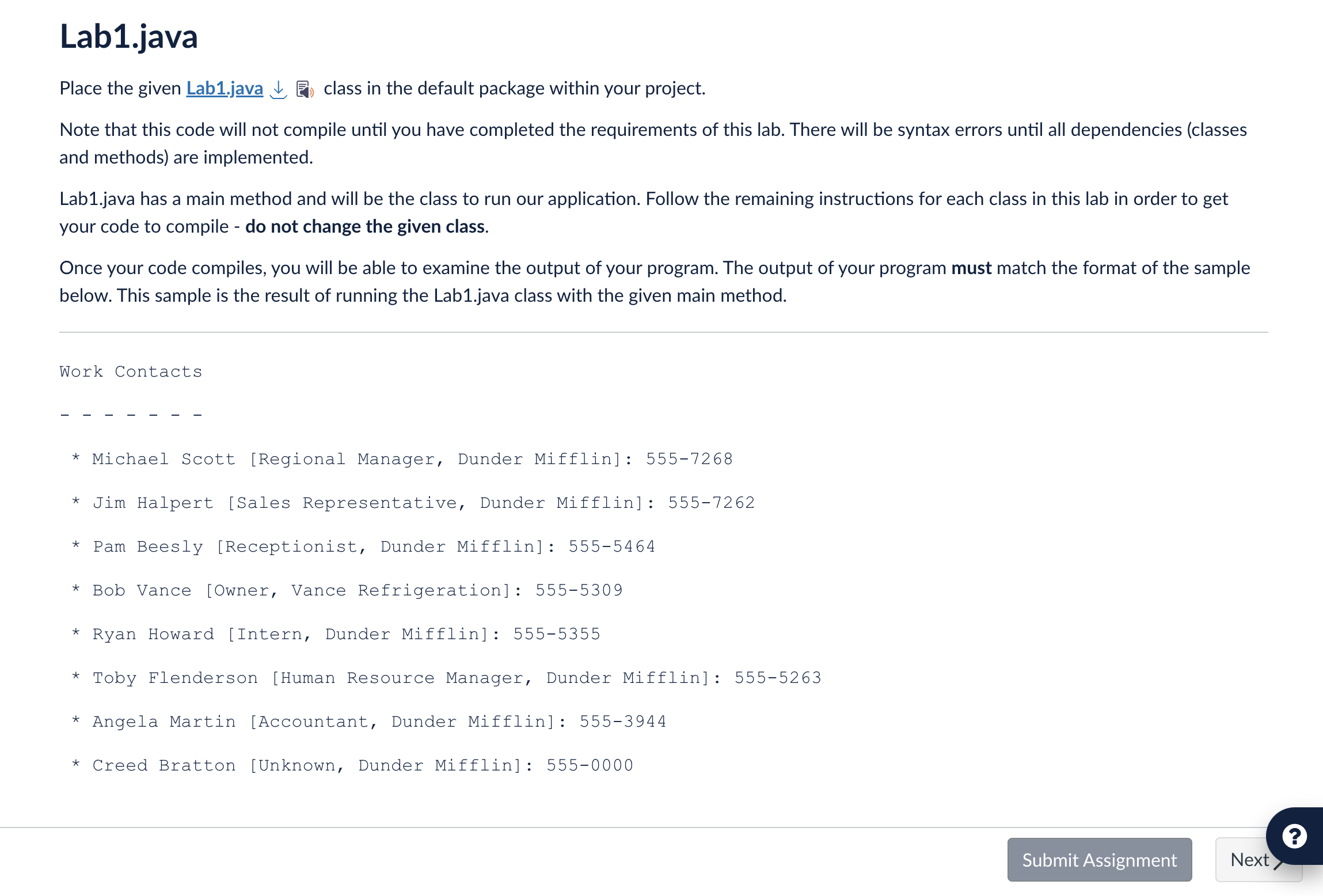 Solved Lab1.javaPlace the given Lab1.java darr 园) ﻿class in | Chegg.com