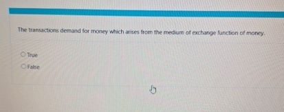Solved The transactions demand for money which arises from | Chegg.com