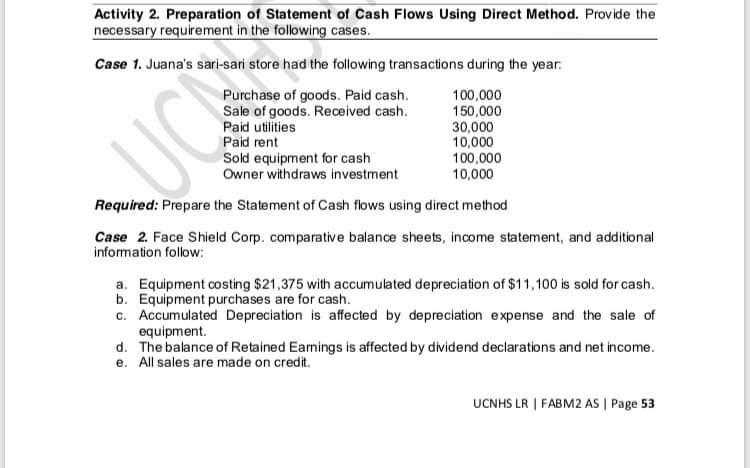 uc-activity-2-preparation-of-statement-of-cash-flows-chegg