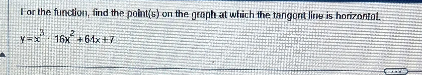 Solved For the function, find the point(s) ﻿on the graph at | Chegg.com