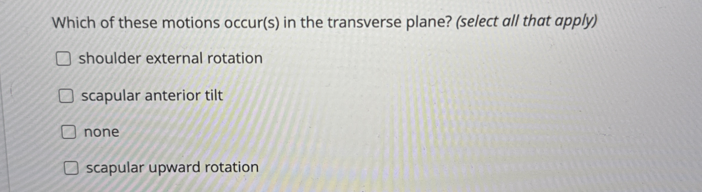 Solved Which of these motions occur(s) ﻿in the transverse | Chegg.com