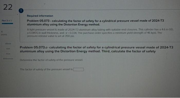 Solved Required information Problem 05.073 - calculating the | Chegg.com