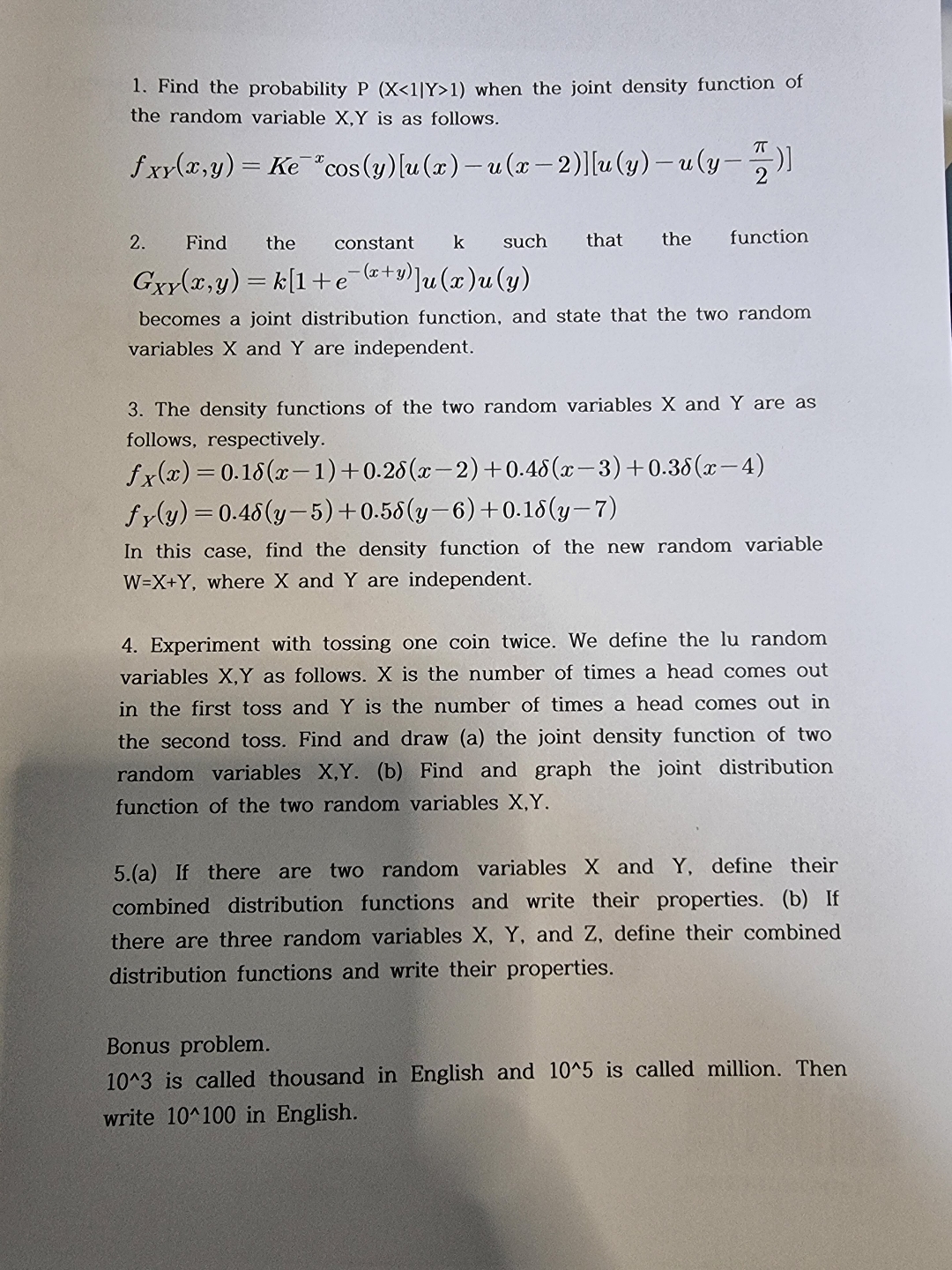 Solved 1.Find the probability P(x 1) ﻿when the joint | Chegg.com