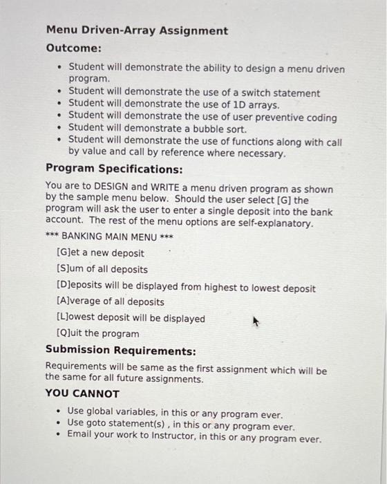 Solved - Student will demonstrate the ability to design a | Chegg.com