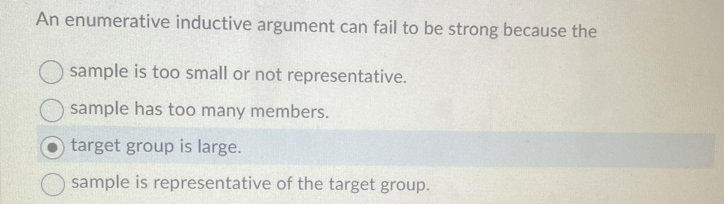 Solved An enumerative inductive argument can fail to be | Chegg.com