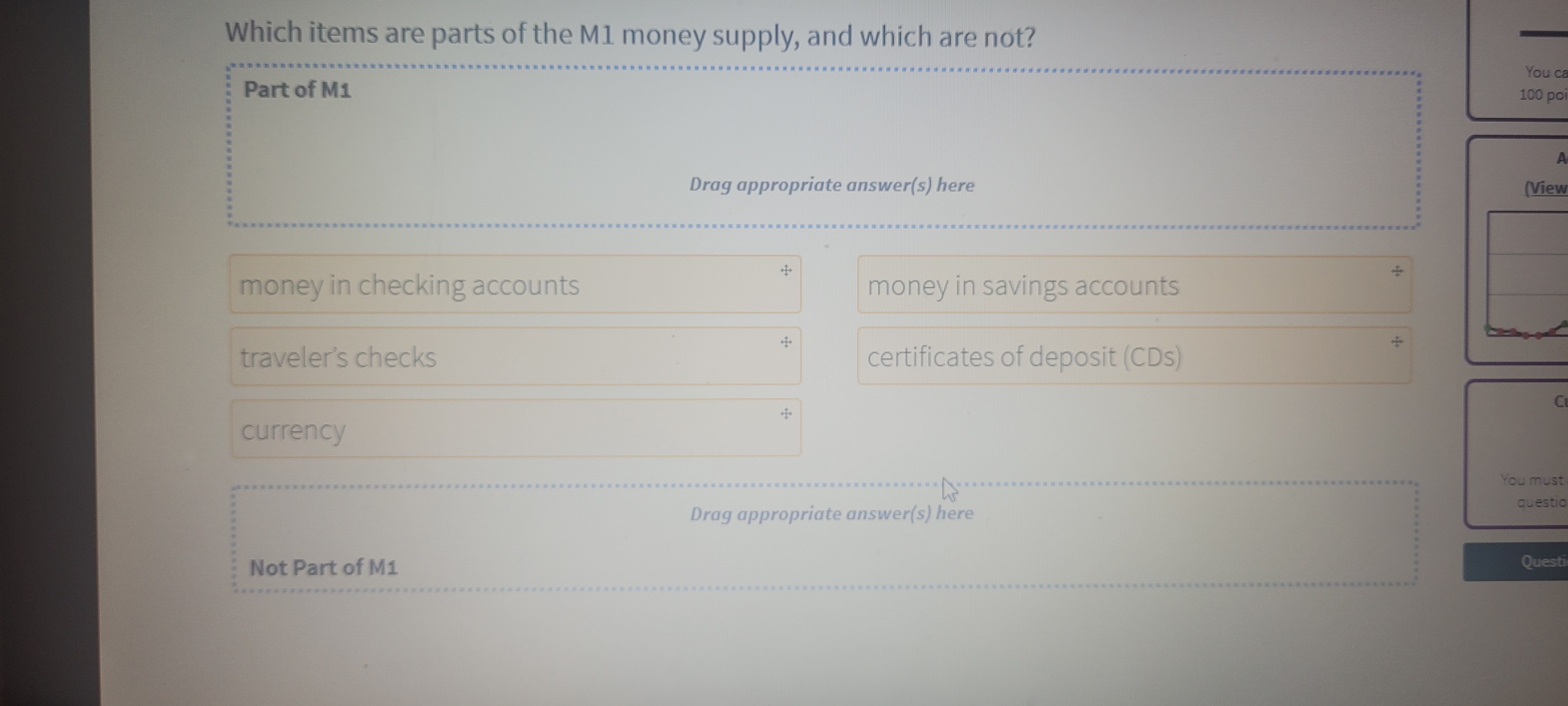 Solved Which items are parts of the M1 ﻿money supply, and | Chegg.com