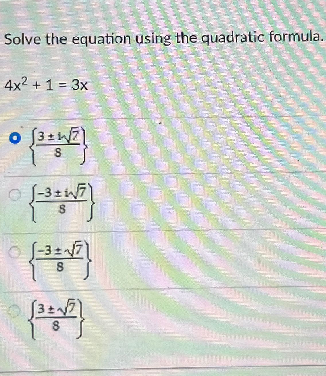 Solved Solve the equation using the quadratic | Chegg.com