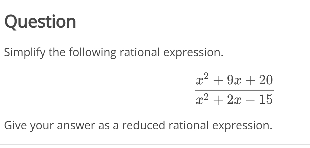 QuestionSimplify the following rational | Chegg.com