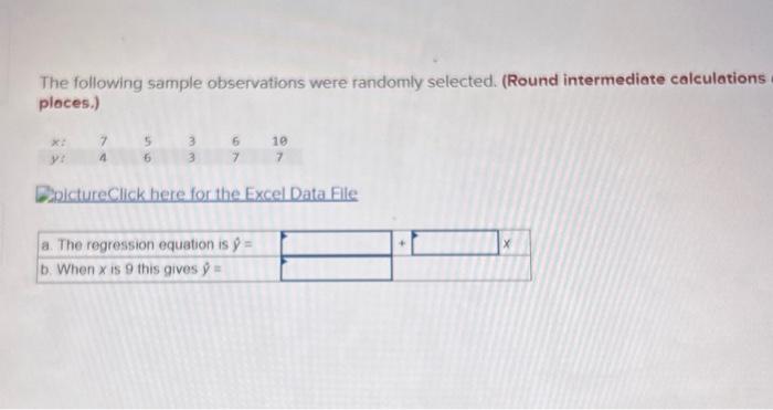 Solved The following sample observations were randomly | Chegg.com