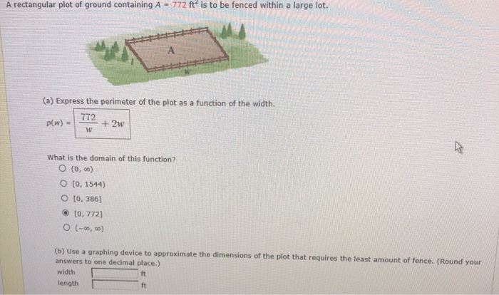 Solved A rectangular plot of ground containing A - 772 it is | Chegg.com