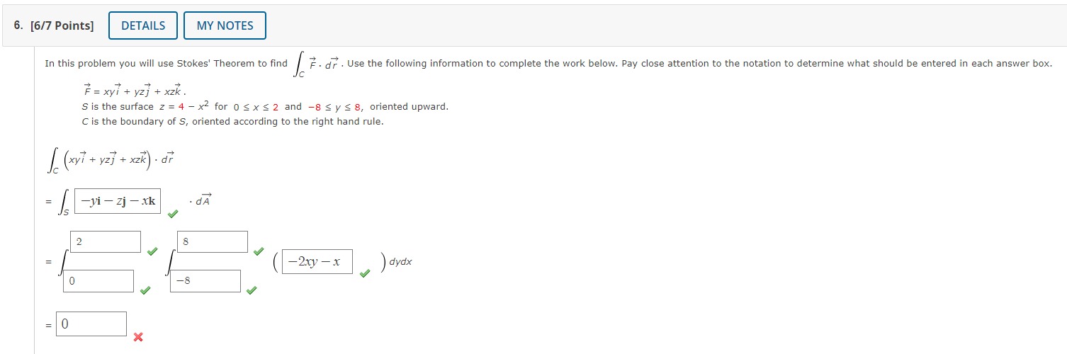 Solved [6/7 ﻿Points] ﻿vec(F)=xyvec(i)+yzvec(j)+xzvec(k).S | Chegg.com