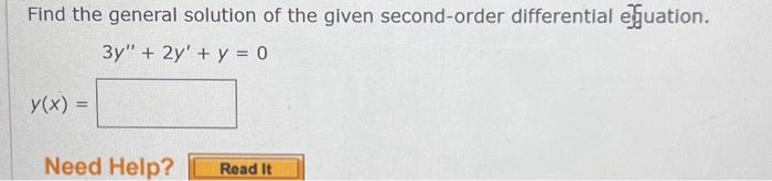 Solved Find the general solution of the given second-order | Chegg.com