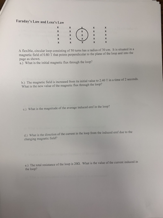 Solved Faraday's Law and Lenz's Law A flexible, circular | Chegg.com