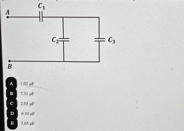 Solved Three capacitors are connected as shown in the | Chegg.com