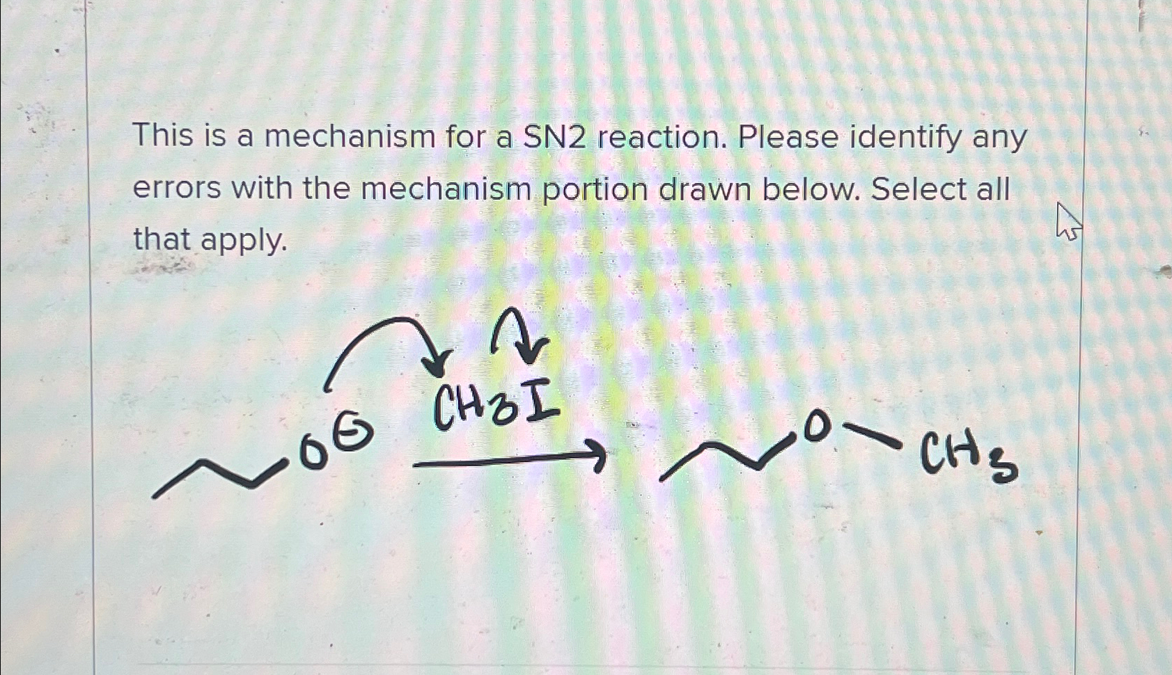 Solved This is a mechanism for a SN2 ﻿reaction. Please | Chegg.com