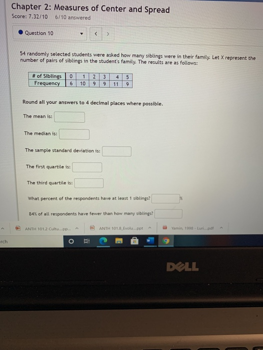 Solved Chapter 2: Measures of Center and Spread Score: | Chegg.com