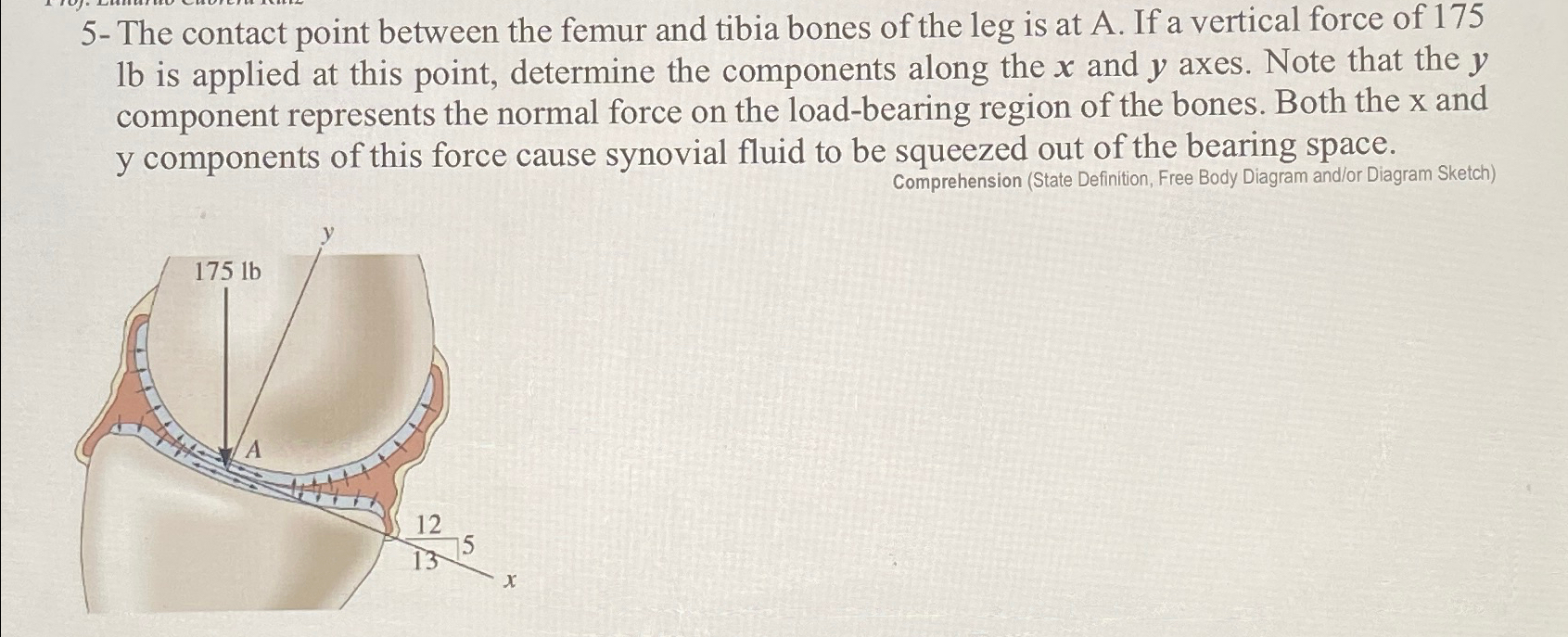 Solved 5- ﻿The contact point between the femur and tibia | Chegg.com