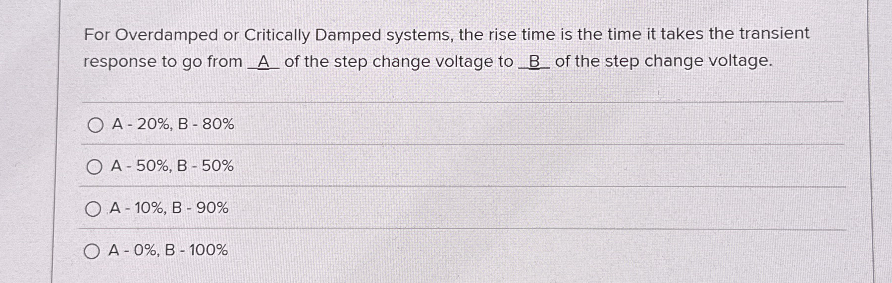 Solved For Overdamped or Critically Damped systems, the rise | Chegg.com