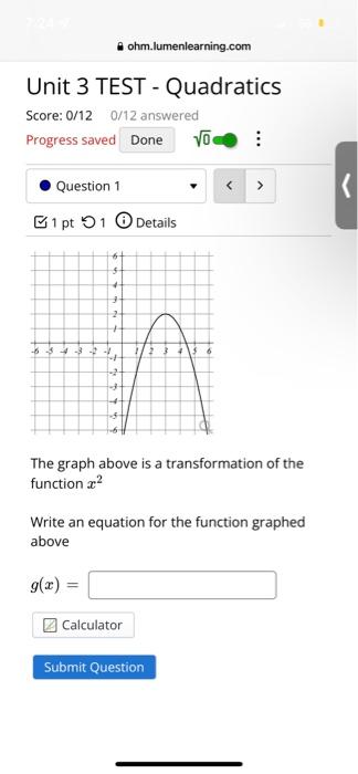 Solved A quadratic function has its vertex at the point | Chegg.com