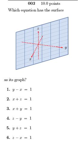 Solved Which equation has the surface as its graph? y - x = | Chegg.com