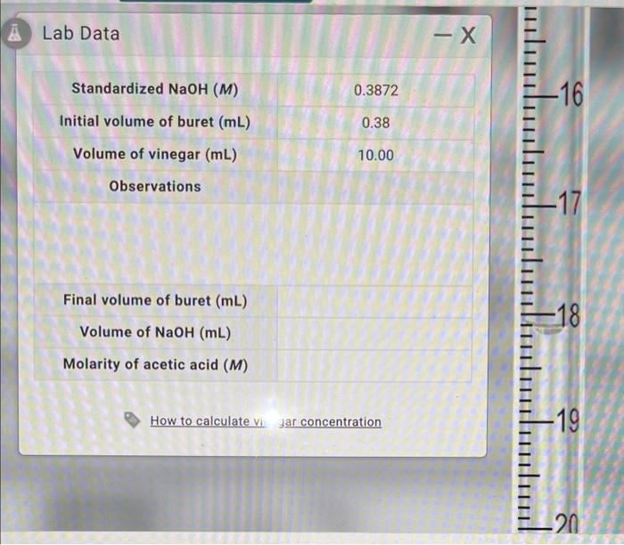 Solved I need final volume of Buret (mL), Volume of NaOh | Chegg.com