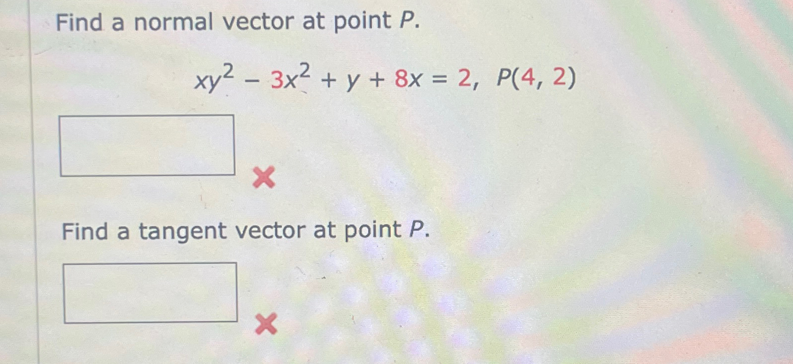 Solved Find a normal vector at point | Chegg.com