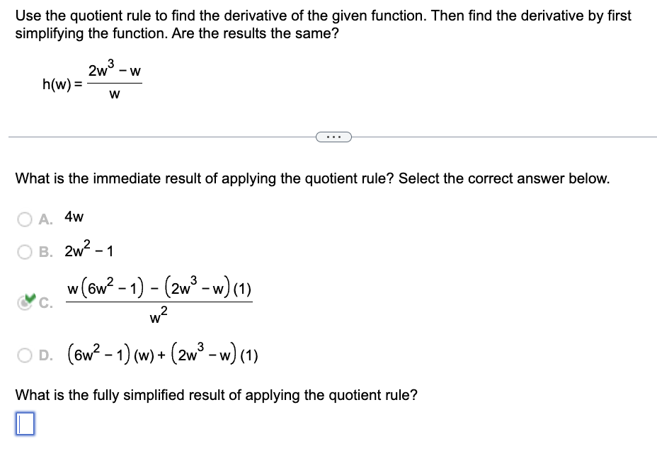 Solved Use the quotient rule to find the derivative of the | Chegg.com