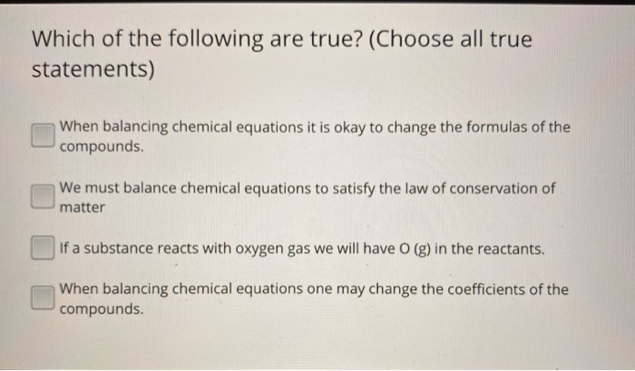 Solved Which of the following are true? (Choose all true | Chegg.com